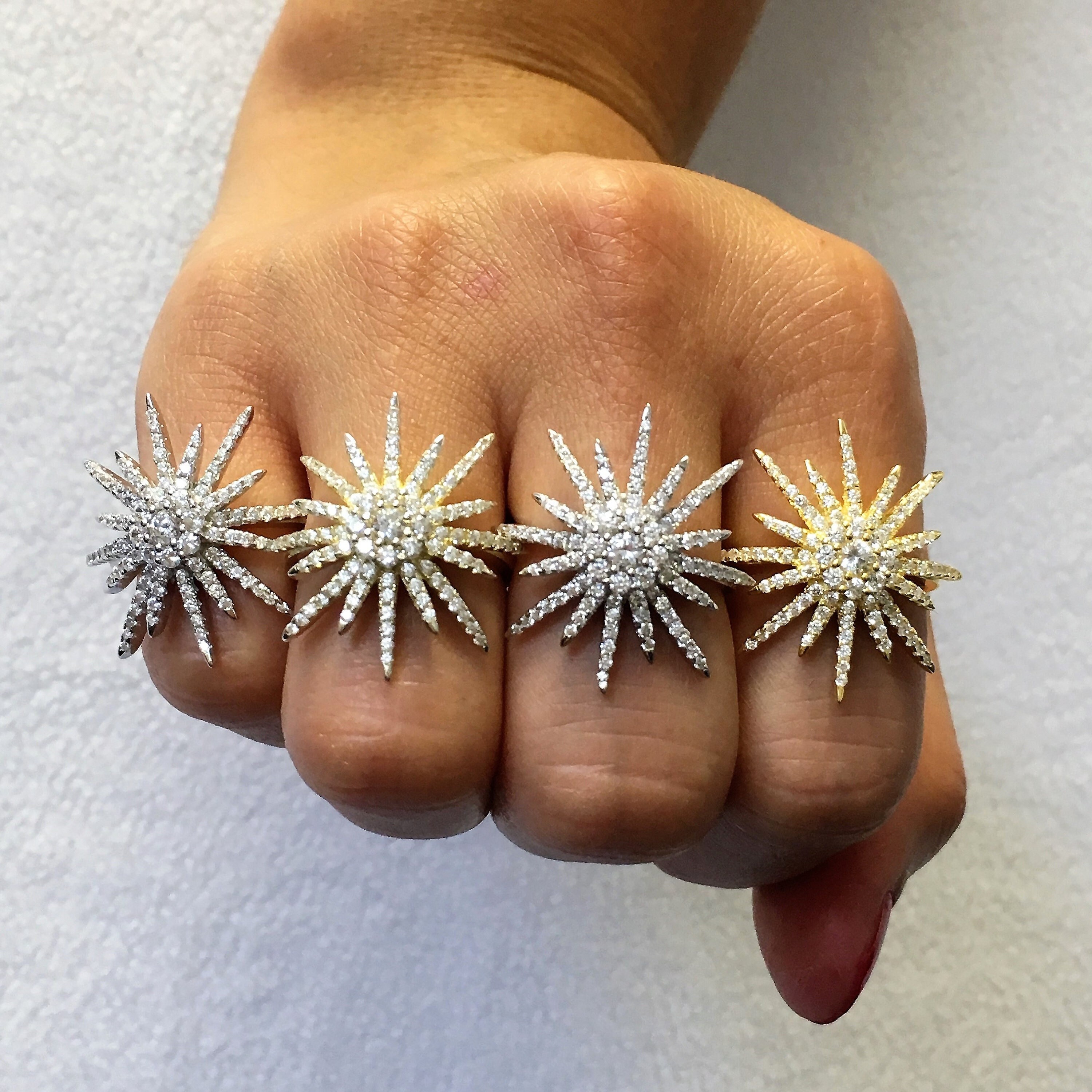 Starburst Ring | Starburst Diamond Cluster Ring | Sunburst Ring | Pave ...