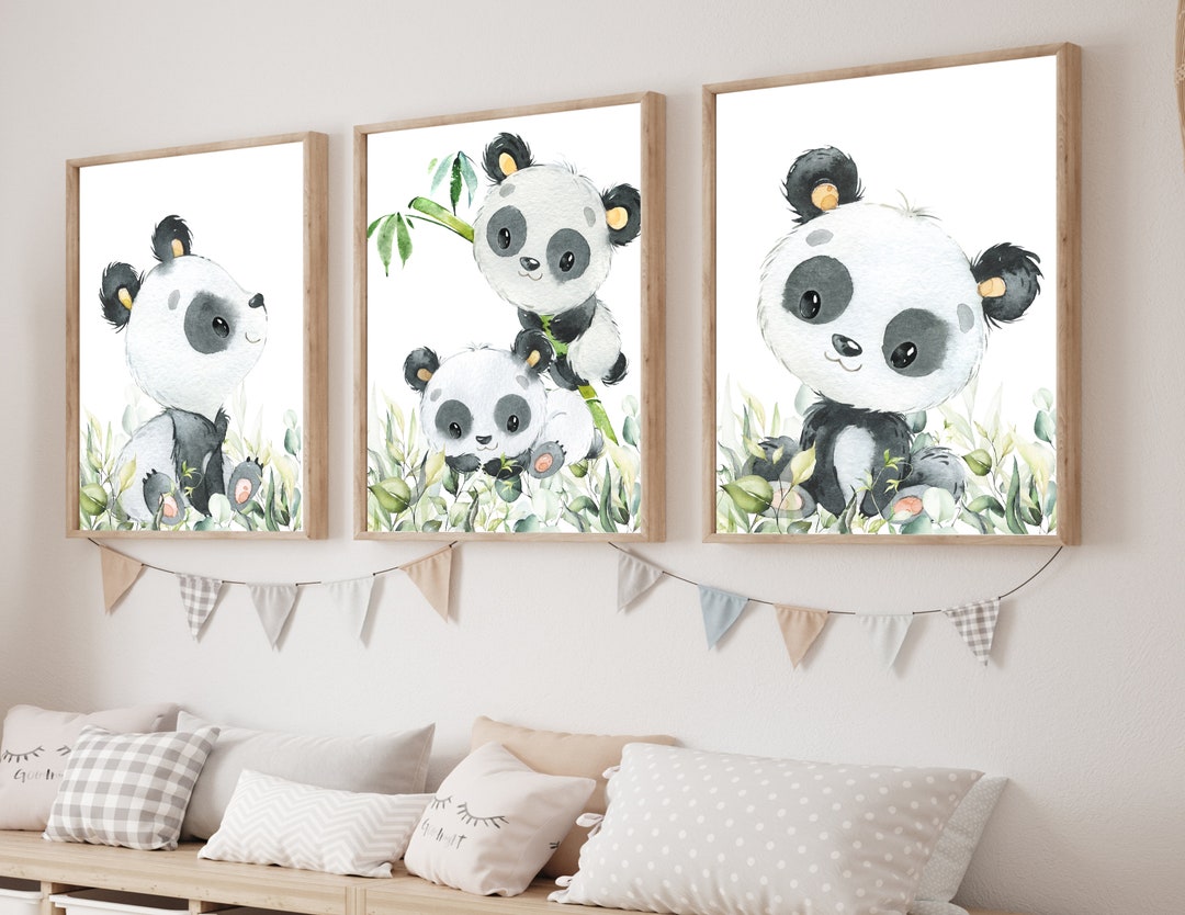 Panda Nursery Decor Panda Room Decor Boy Nursery Art Baby Room Decor ...