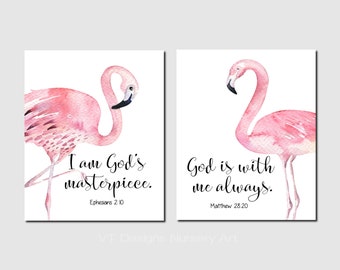 Flamingo Nursery Art - Etsy