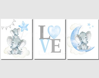 Blue Gray Elephant | Etsy