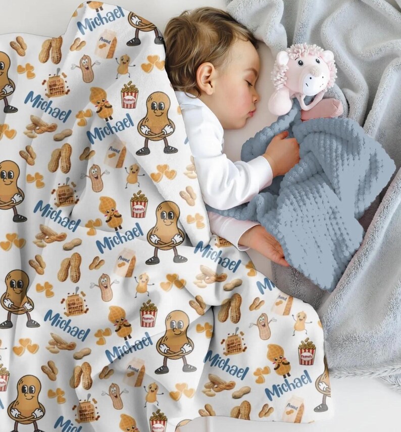 Peanut Swaddle Baby Boy, Personalized Peanut Blanket, Newborn Infant ...