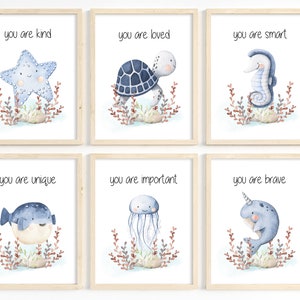 Under the Sea Nursery Decor, Ocean Theme Room Decor, Nautical Wall Art ...