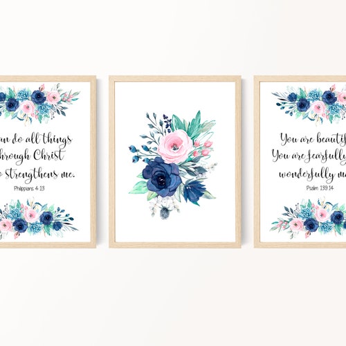 Christian Nursery Decor Kids Bible Verse Wall Art Scripture - Etsy