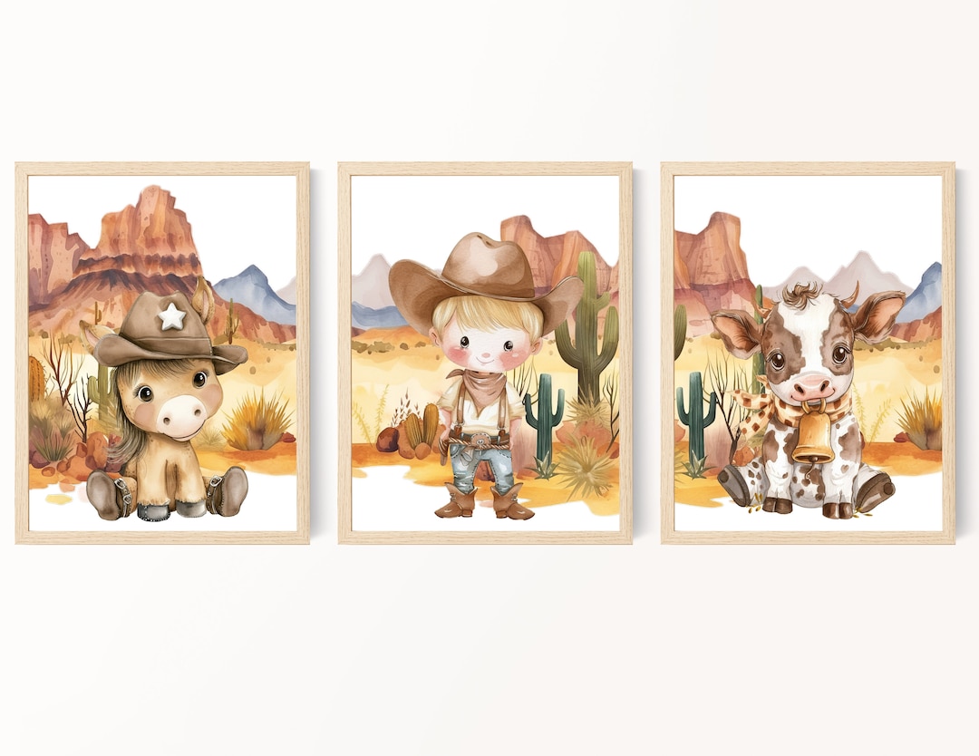 Western Cowboy Nursery Art Boy, Boy Western Room Decor, Western Theme ...