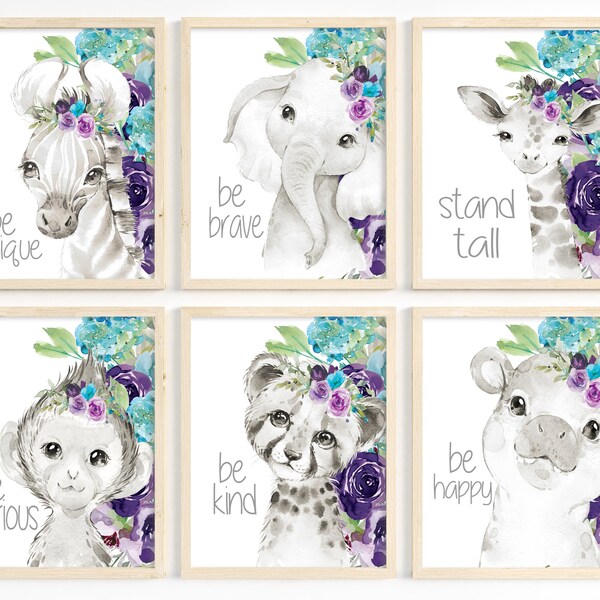 Teal Purple Wall Art - Etsy