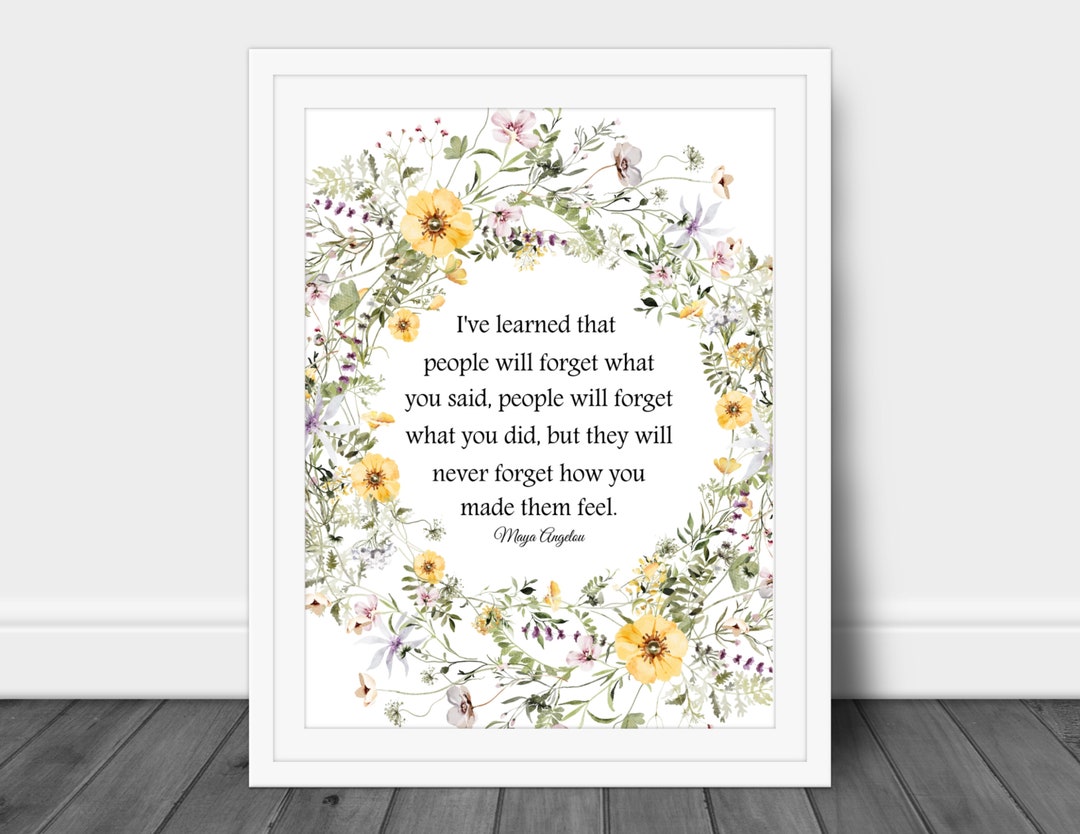 Maya Angelou Quote About Life, Inspirational Wall Art, Social Worker ...