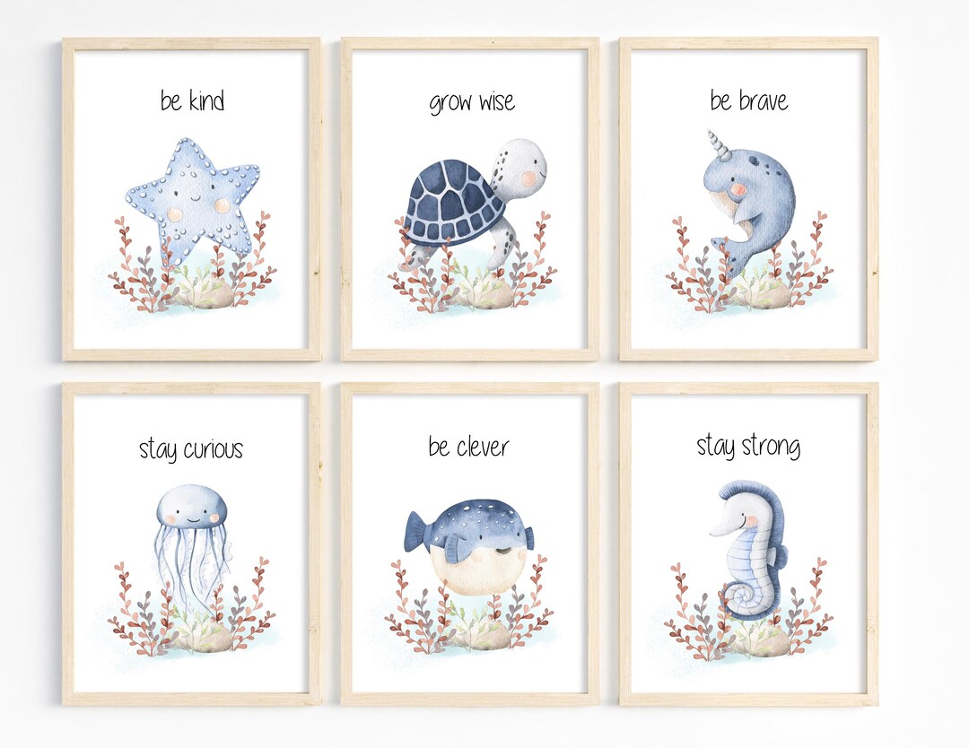 Under the Sea Nursery Decor, Ocean Theme Room Decor, Nautical Wall Art ...