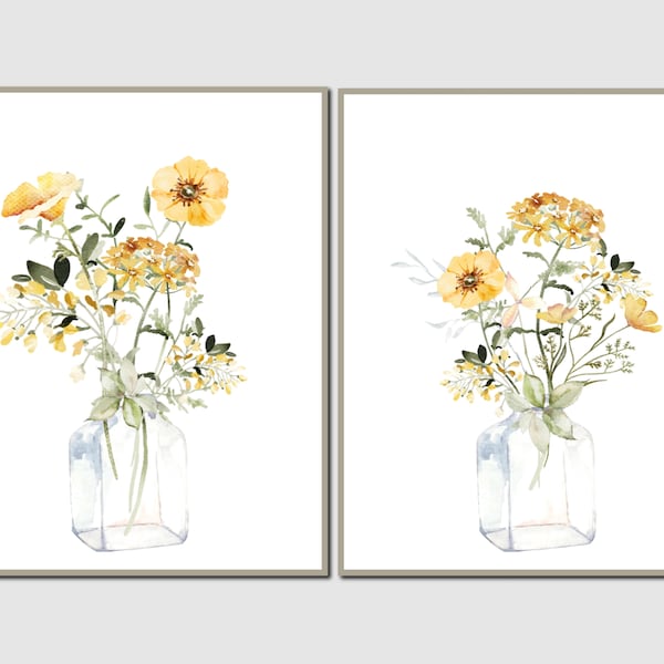 Yellow Flowers Print - Etsy