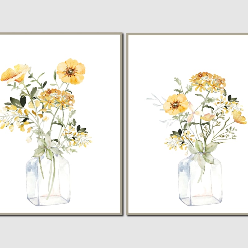 Yellow Flowers Print - Etsy