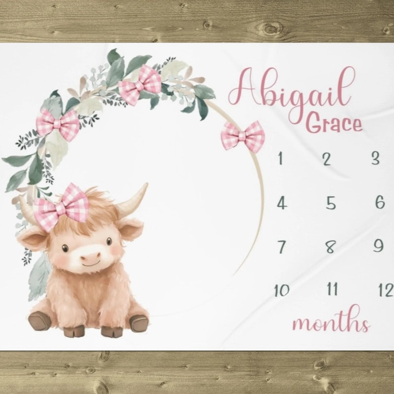 Cow Months Photo Blanket - Etsy