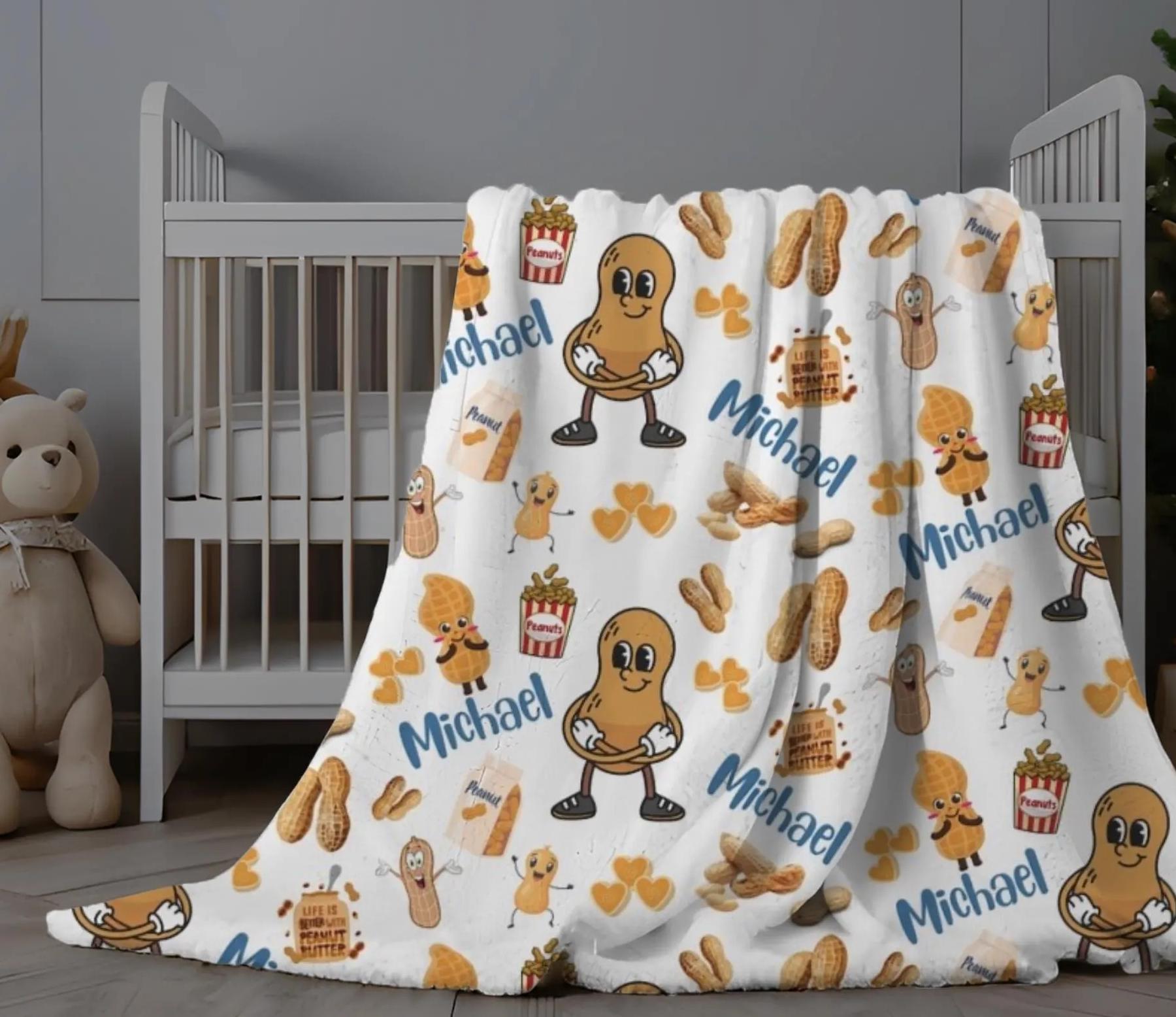 Peanut Swaddle Baby Boy, Personalized Peanut Blanket, Newborn Infant ...