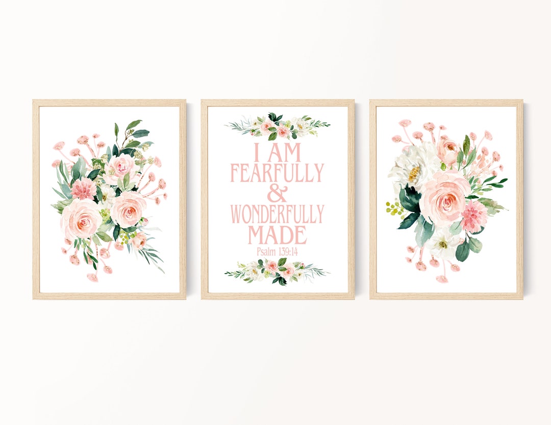 I Am Fearfully and Wonderfully Made, Bible Verse for Girl Nursery Decor ...