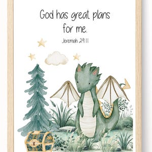 Dragon Nursery, Bible Verse Wall Art, Boy Nursery Art, Scripture Prints ...