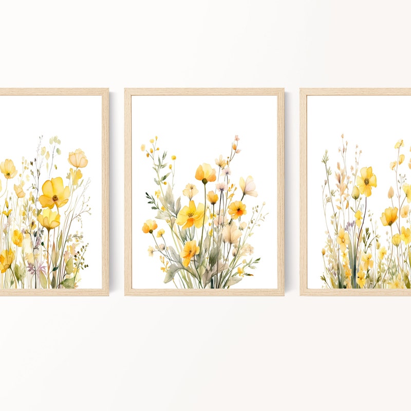 Yellow Flowers Print - Etsy