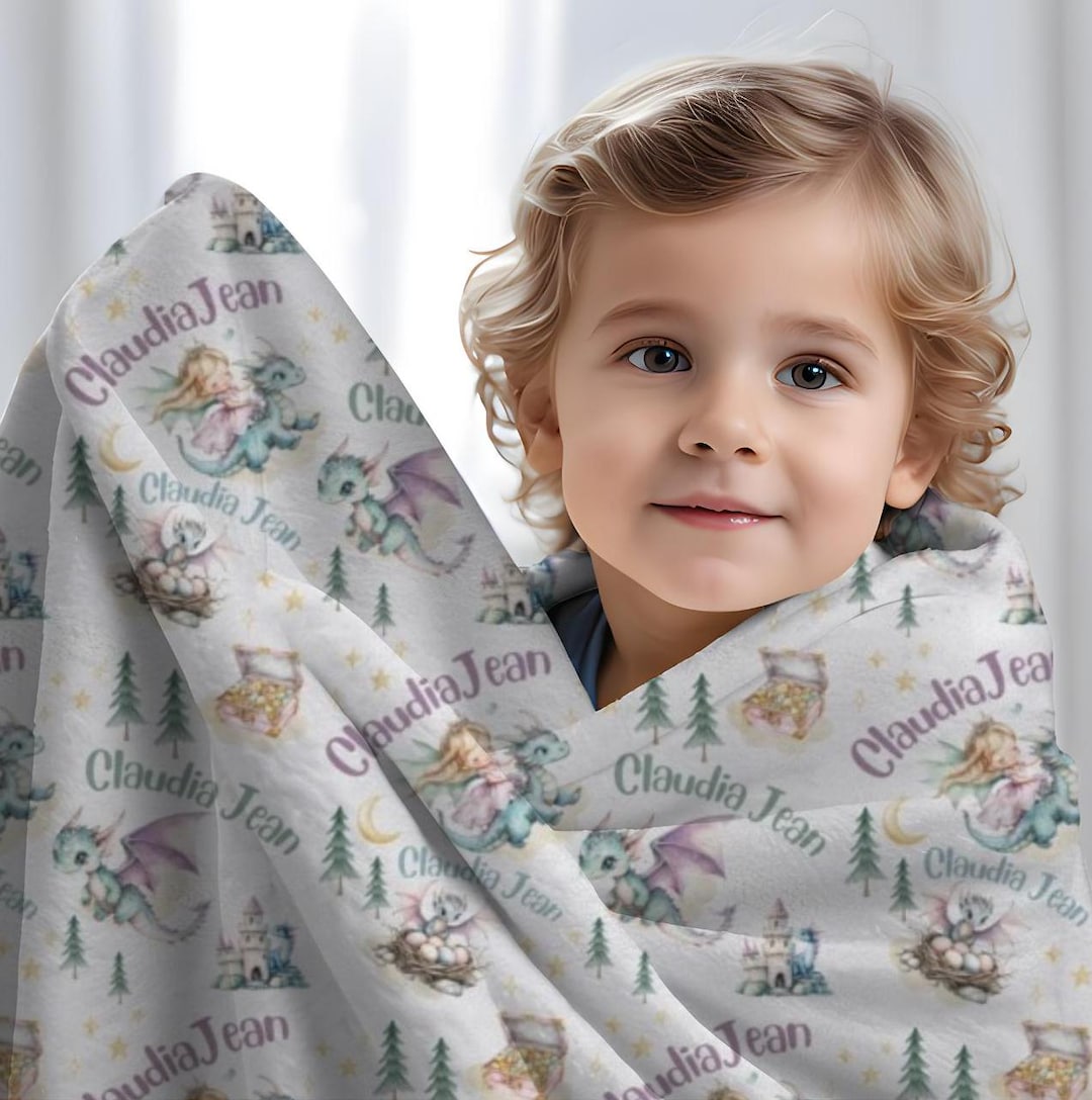 Custom Dragon Baby Swaddle, Personalized Baby Blanket Dragon, Baby Girl ...