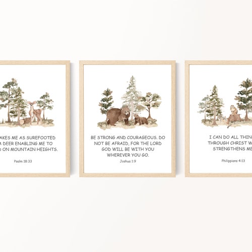 Kids Bible Verse Wall Art Scripture Prints Bible Sunday - Etsy