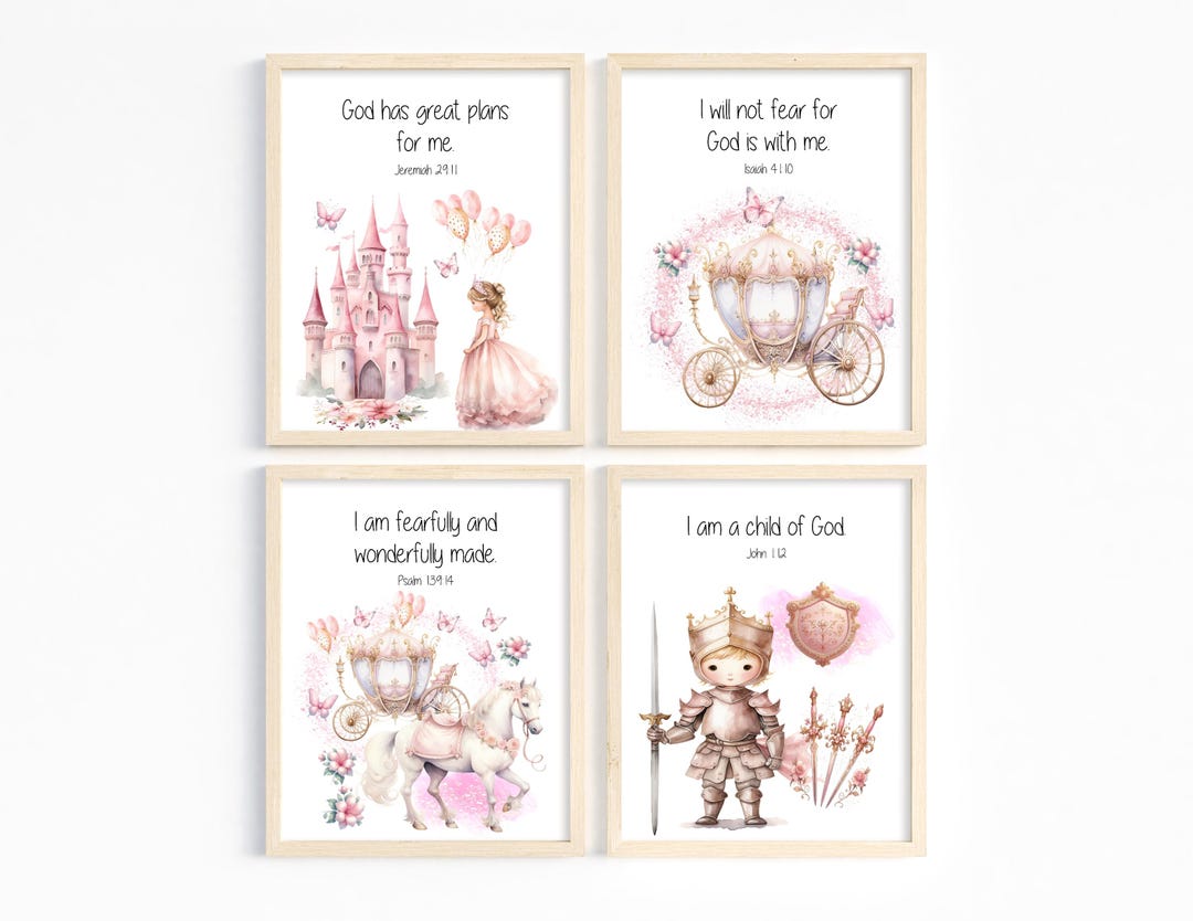 Princess Nursery, Bible Verse Wall Art, Christian Nursery Decor ...