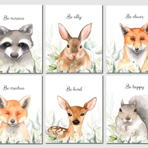 Baby Animals Prints, Woodland Animals Nursery Prints, Nursery Decor ...