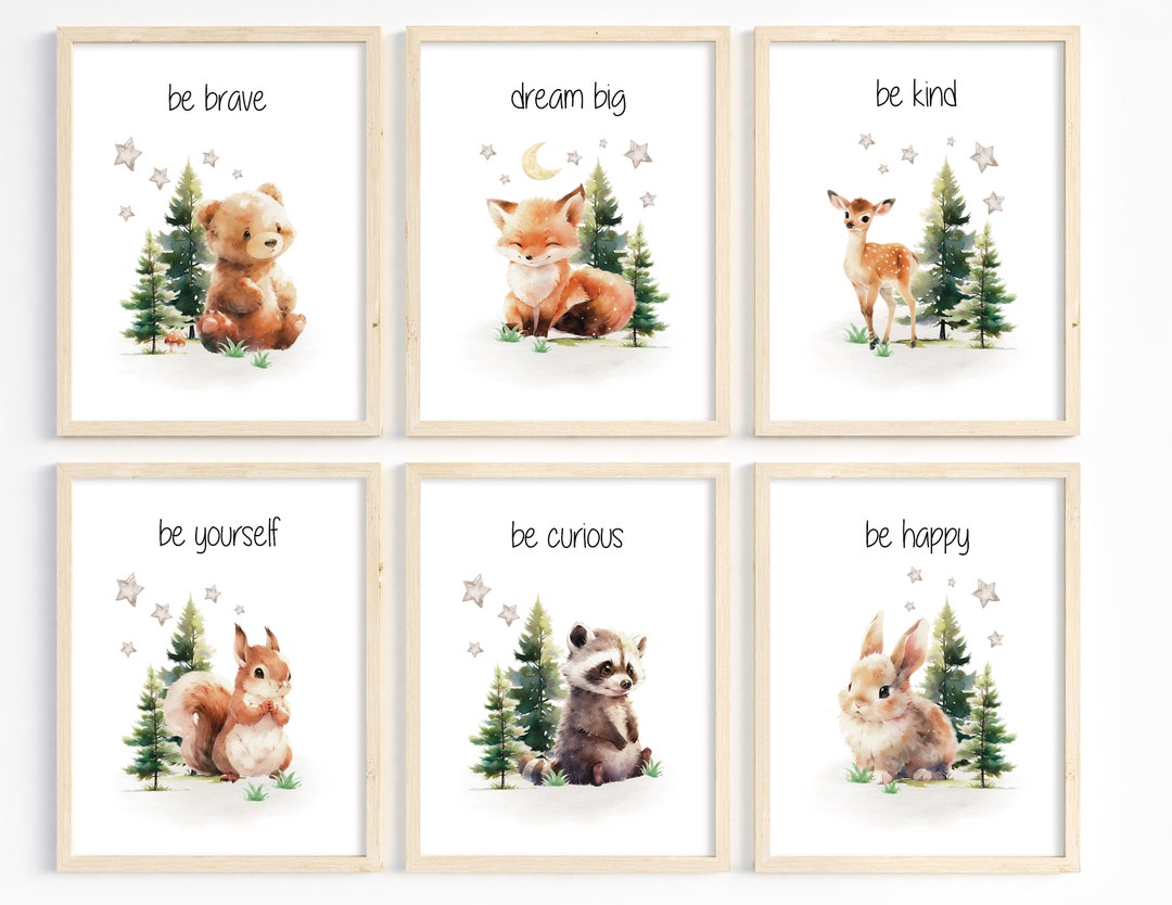 Woodland Animals Nursery Art, Woodland Baby Room, Baby Animal Prints ...