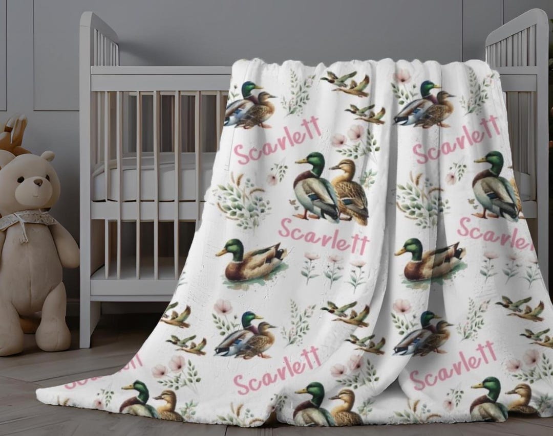 Mallard Duck Baby Blanket, Personalized Baby Blanket Mallard, Custom ...