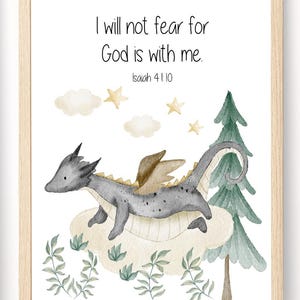 Dragon Nursery, Bible Verse Wall Art, Boy Nursery Art, Scripture Prints ...