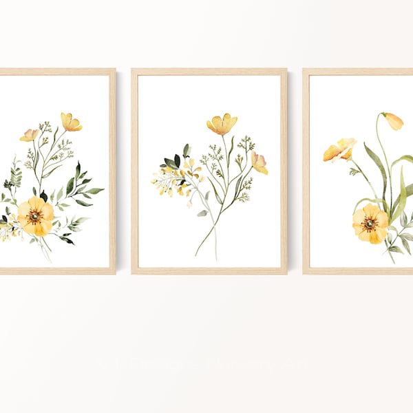Yellow Flowers Print - Etsy