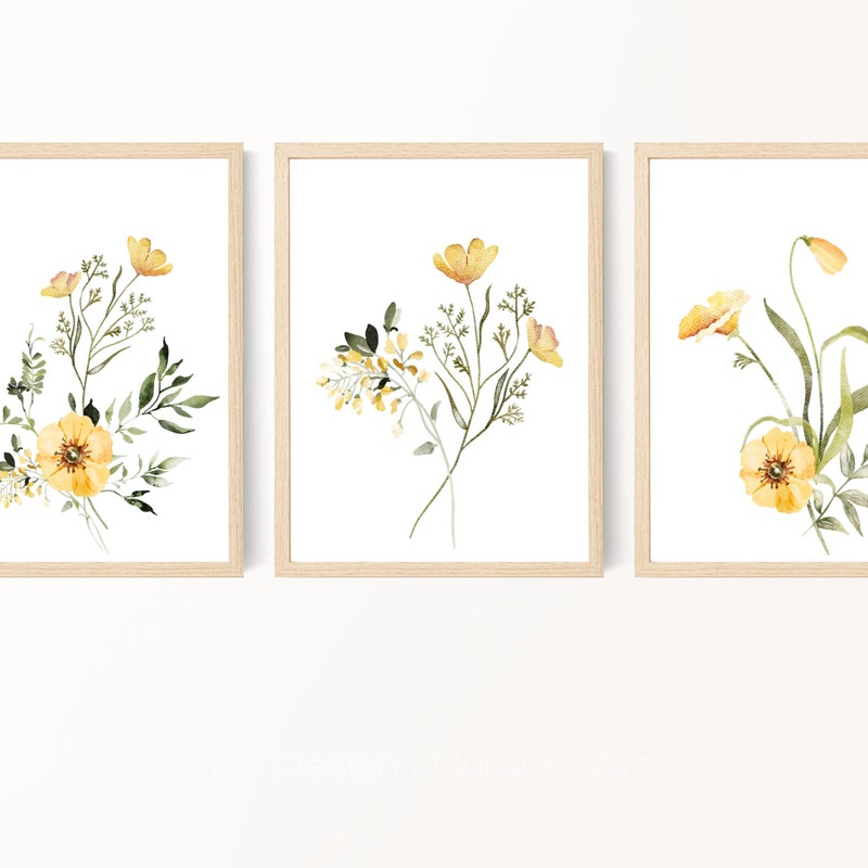 Yellow Flowers Print - Etsy