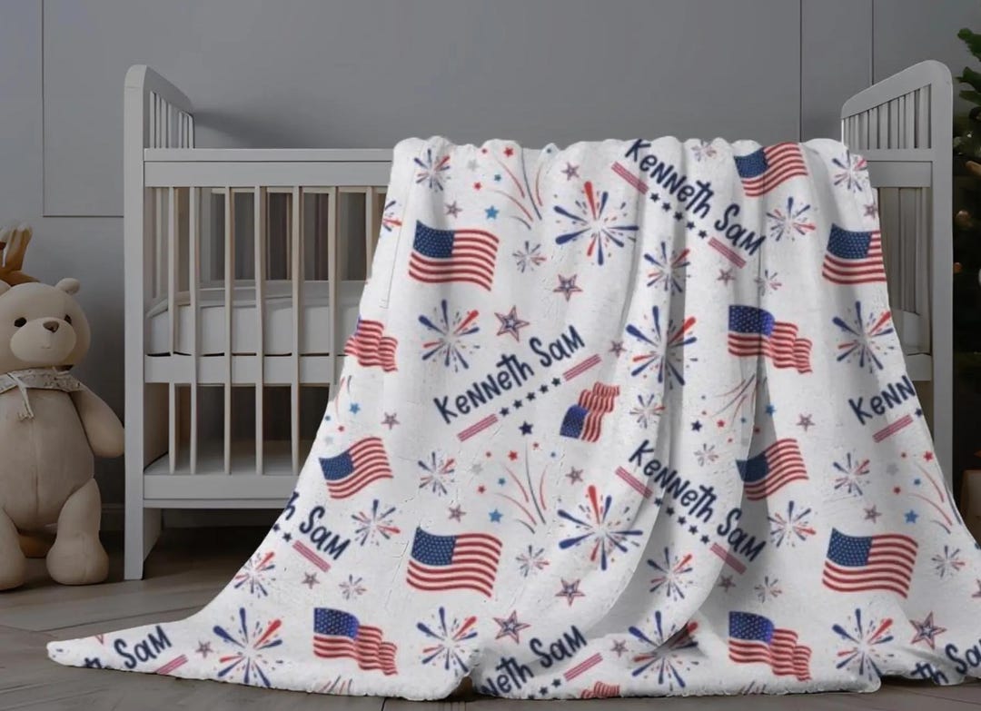 Custom Fourth of July Swaddle, Personalized Stars and Stripes Swaddle ...