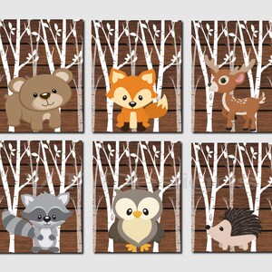 Woodland Animals Nursery Decor, Forest Animals Wall Art, Kids Wall Art ...