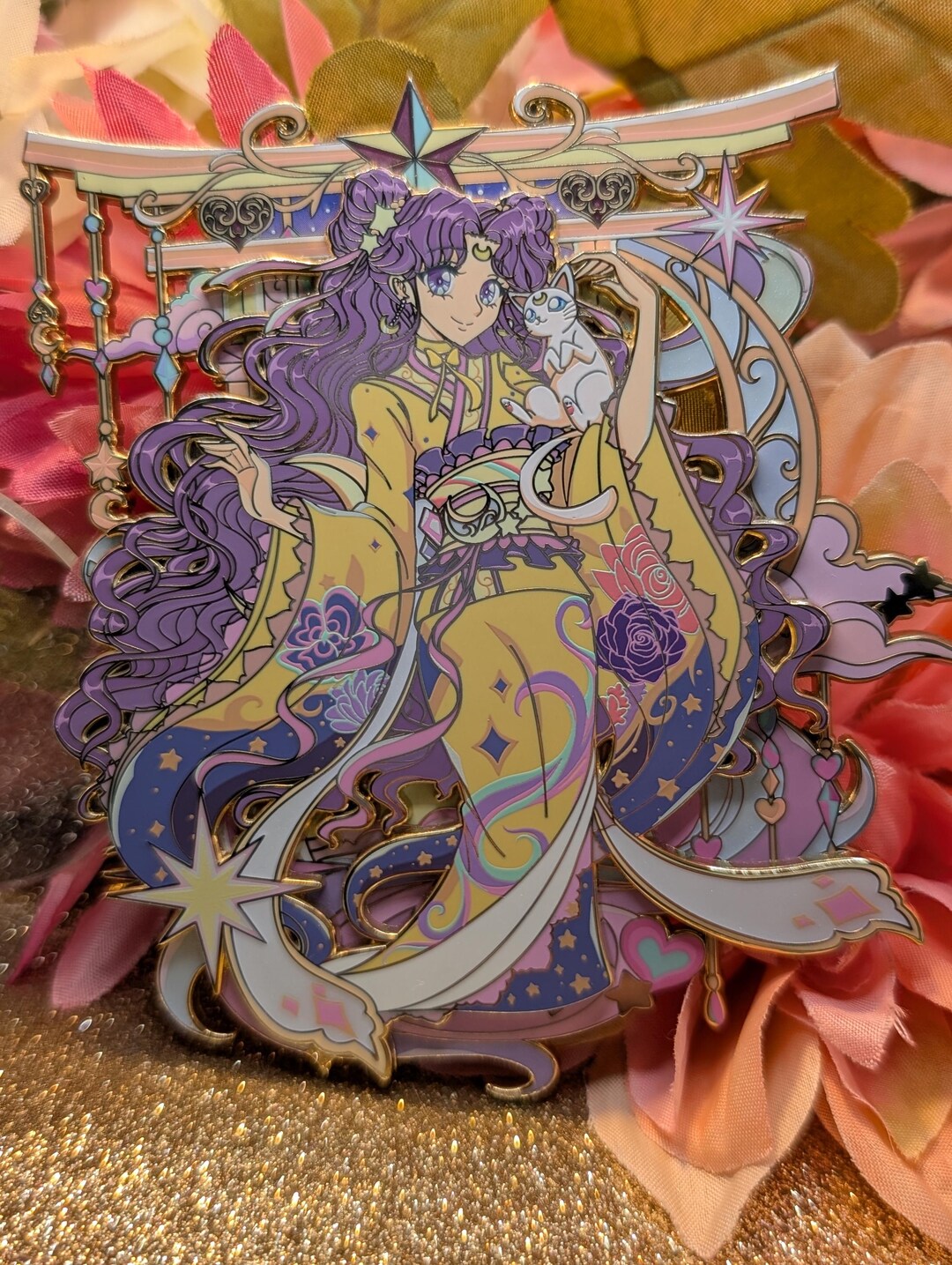 Sailor Moon Human Cat Luna Kimono Festival Matsuri Pin With Cat Artemis ...