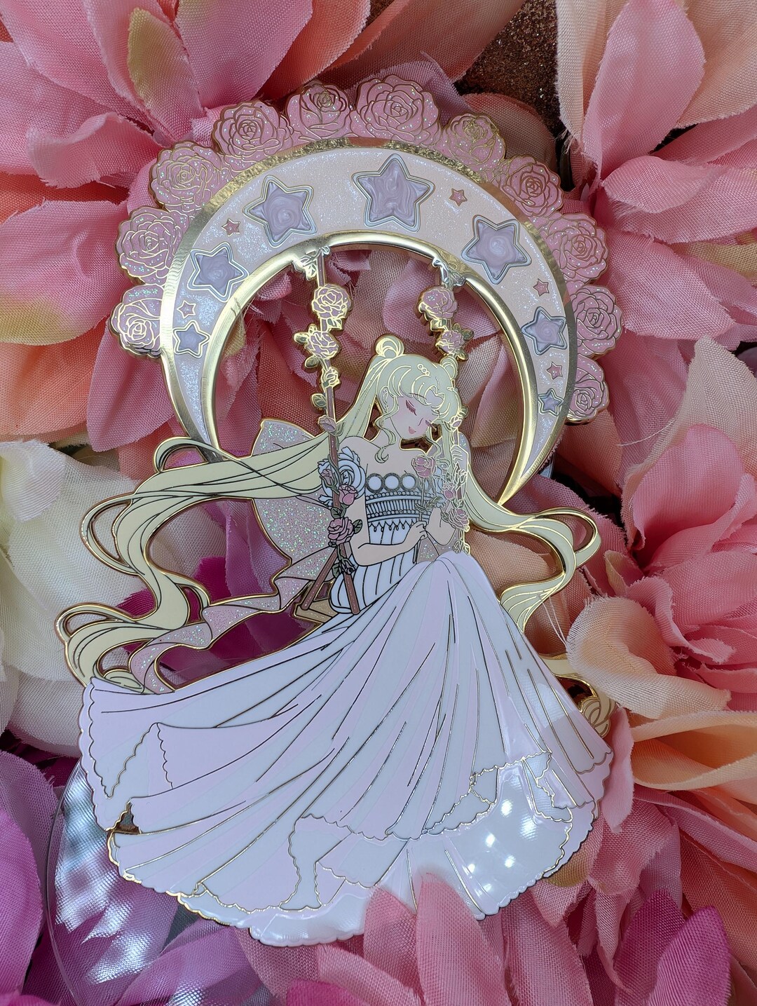 Sailor Senshi Moon Princess Usagi Serenity Sitting on a Crescent Moon ...