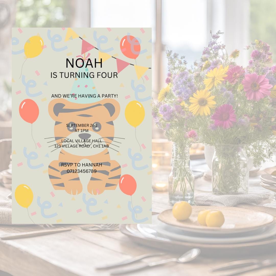 Tiger Party Invitation - Etsy