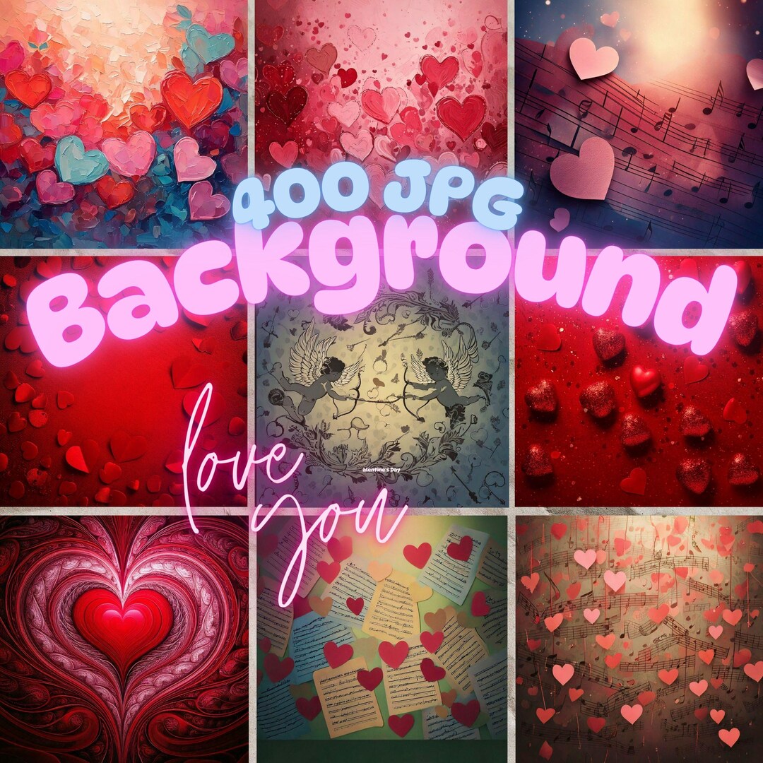400 Valentine's Day Backgrounds - 5 Designs, 4 Ratios (1x1, 16x9, 3x4 ...