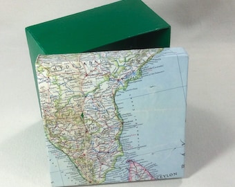 Vintage Southern India Map Box | Etsy