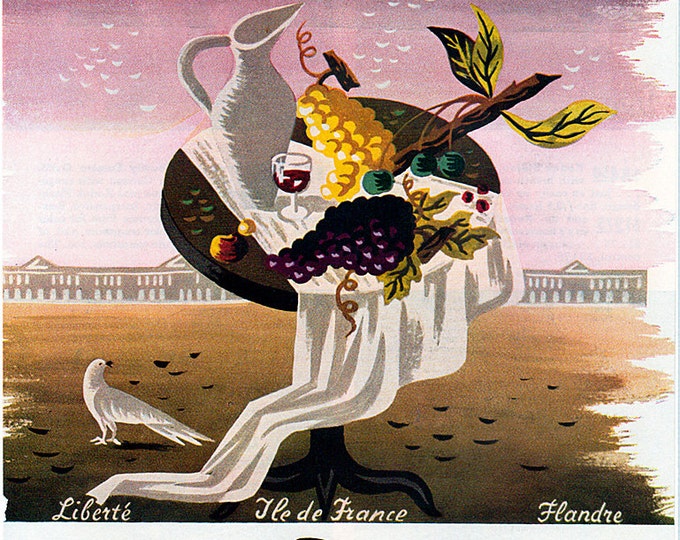 1954 French Line Ad Liberté - Etsy