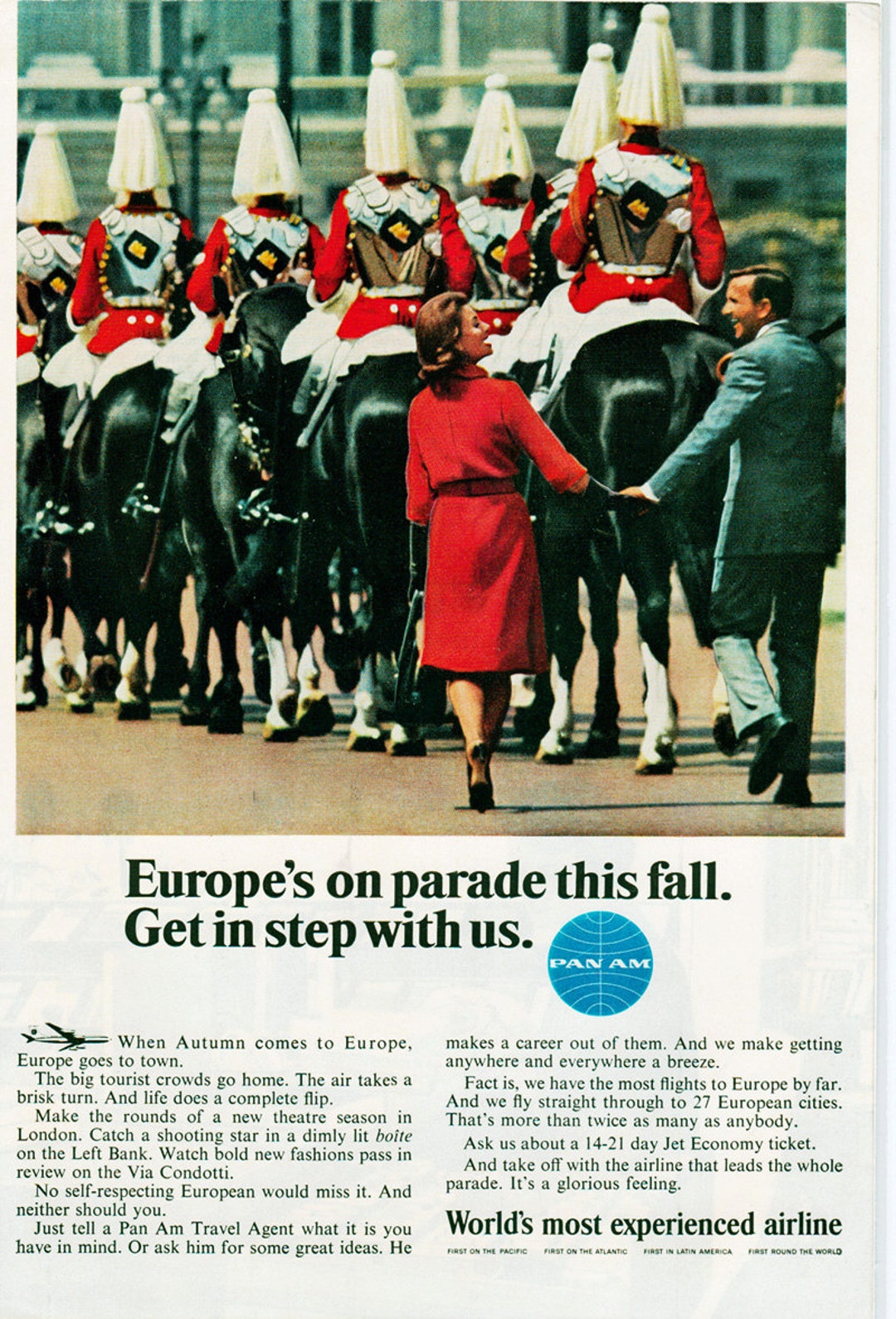 Pan Am "europe's on Parade" Ad 1965 - Etsy