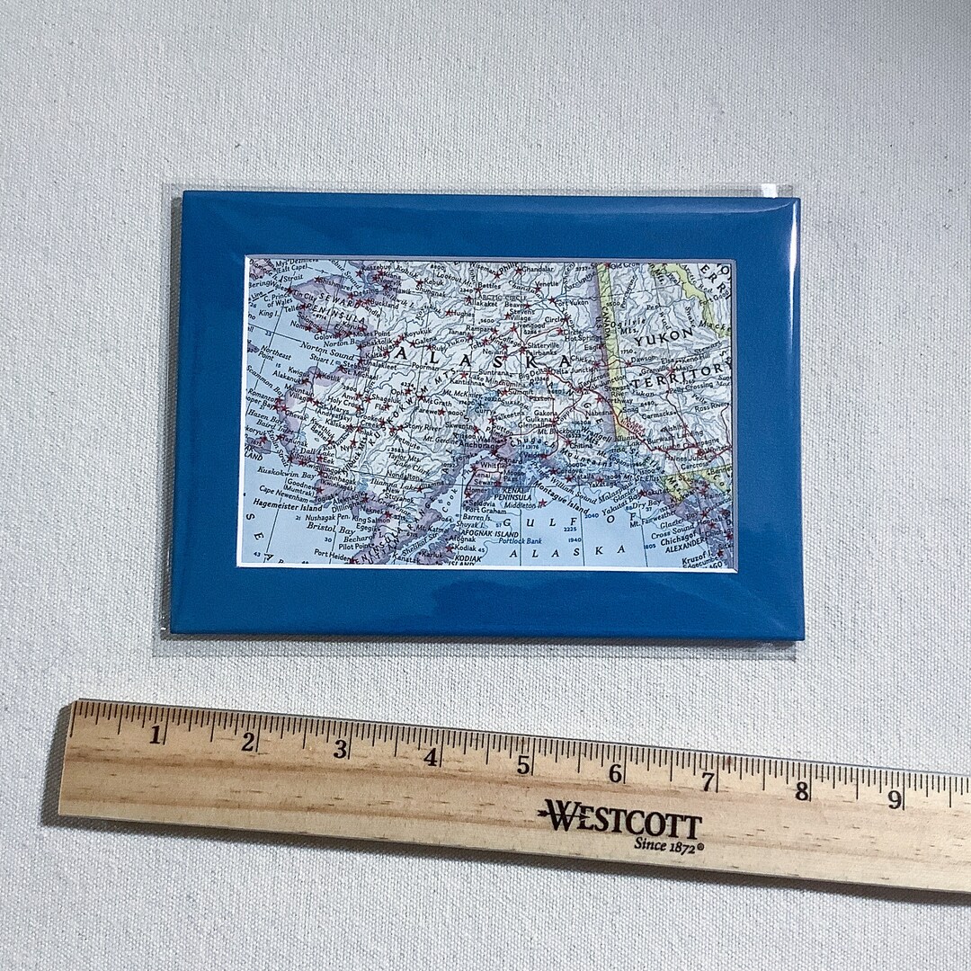 Vintage Mini Map of Alaska, Ready to Frame - Etsy