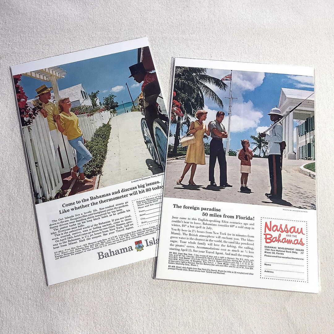Nassau and the Bahamas Ad Pair - Etsy