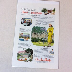 Canadian Pacific Railroad Ad for Banff and Lake Louise 1954 - Etsy