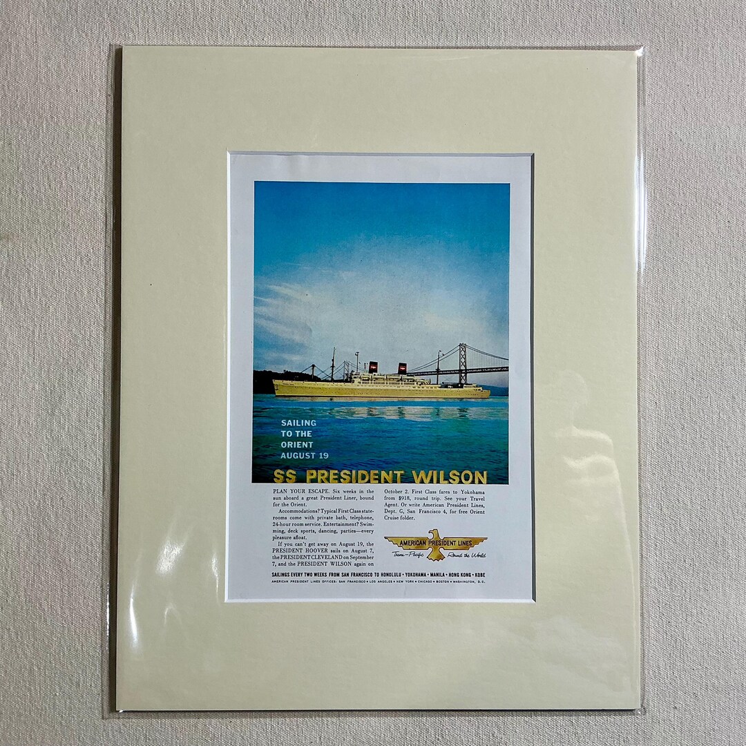 1951 President Wilson Ocean Liner Ad, Matted and Ready to Frame - Etsy