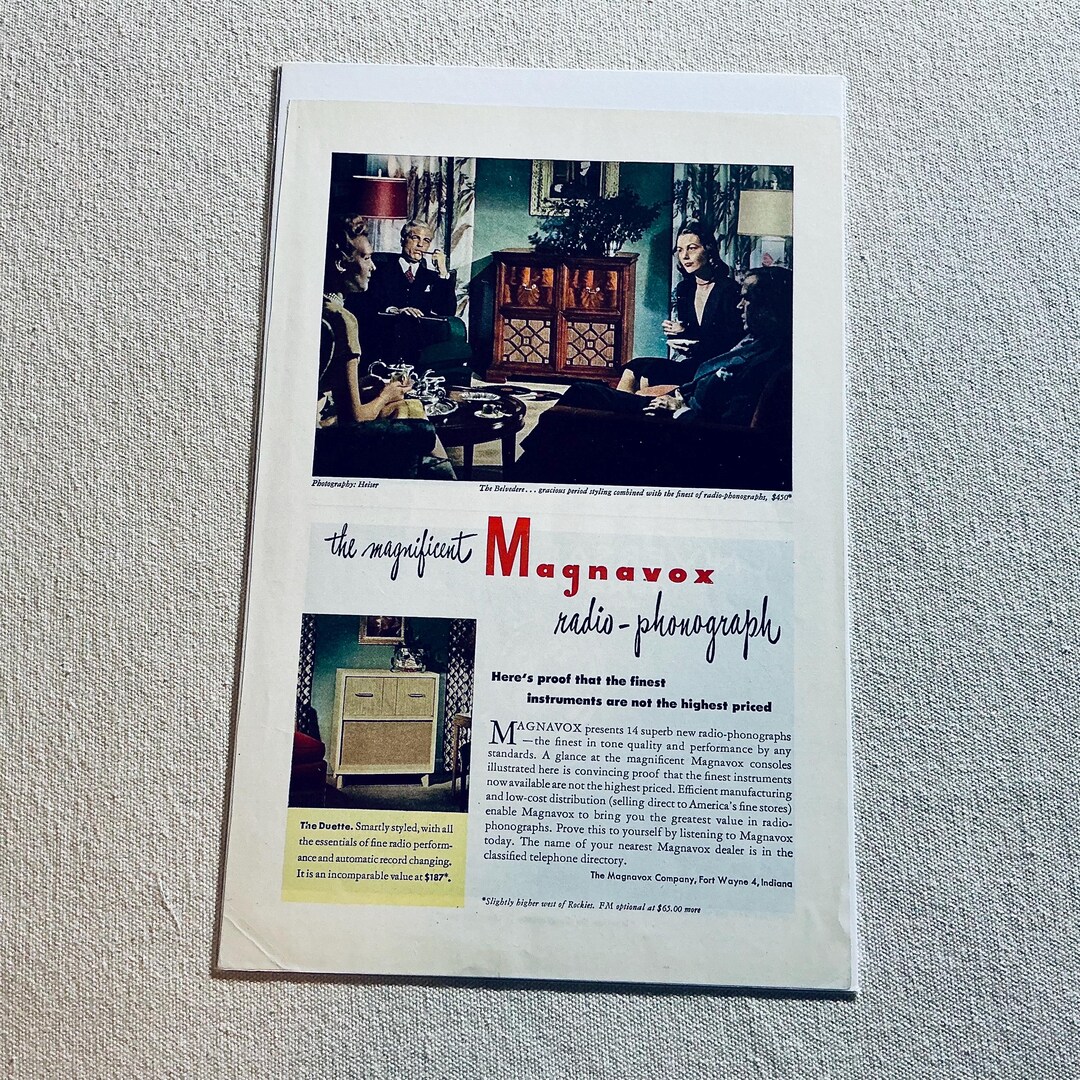 Magnificent Magnavox Radio Phonograph Ad - Etsy