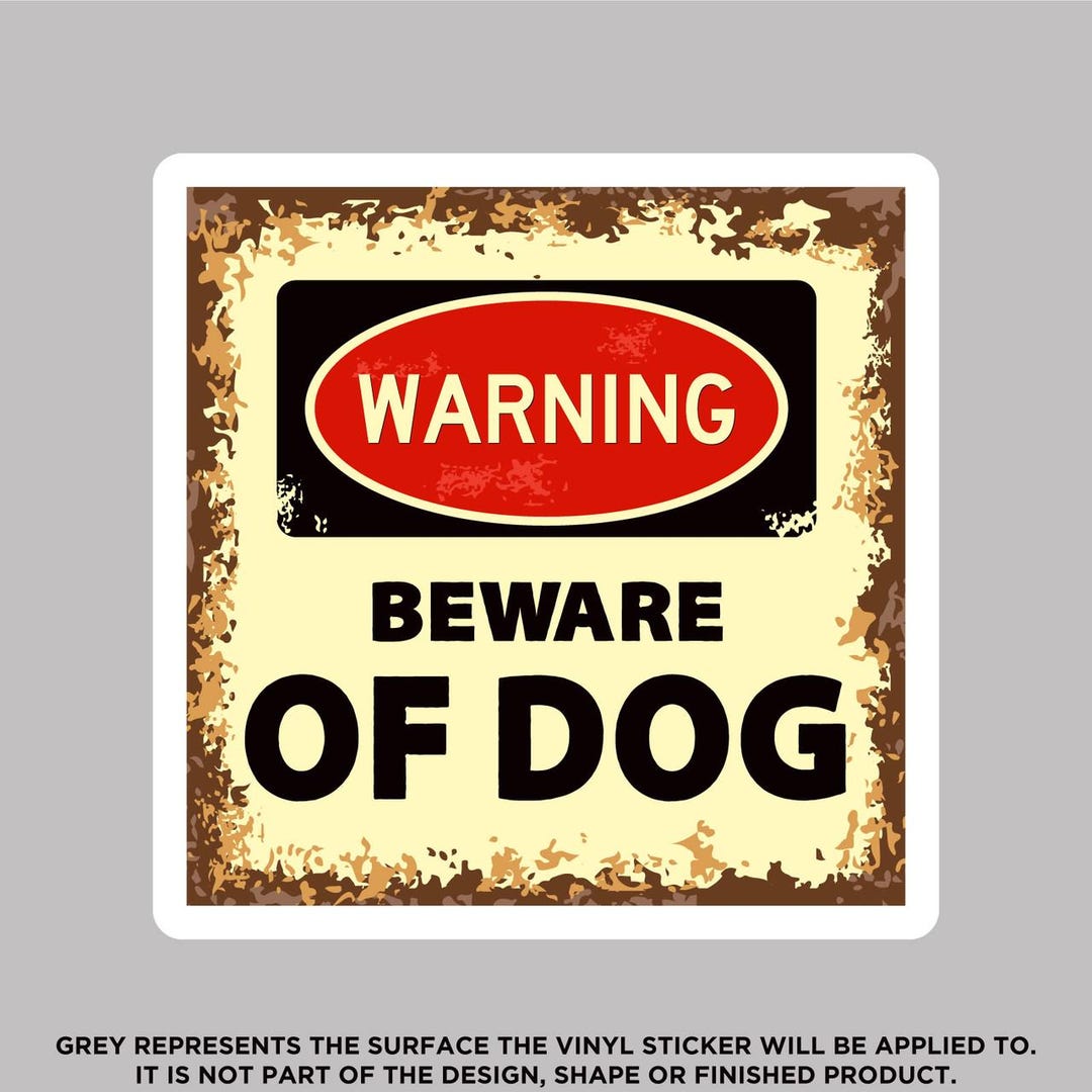 Warning Beware of Dog, High Quality Vinyl Stickers - Etsy
