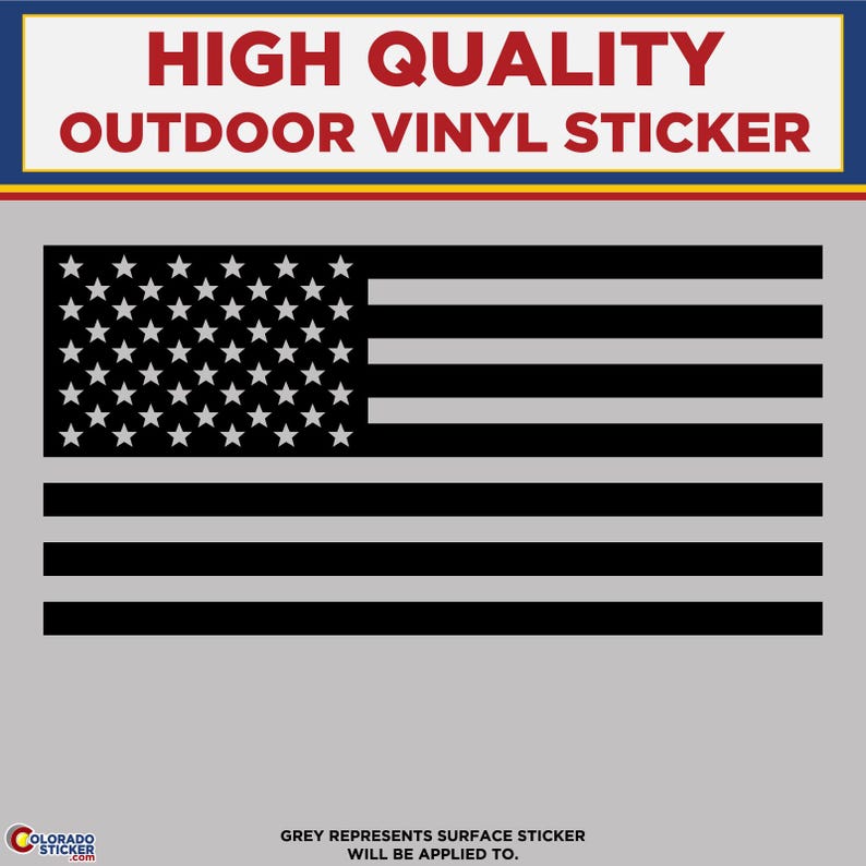 Matte Black American Flag Die Cut, High Quality Vinyl Stickers Decal - Etsy