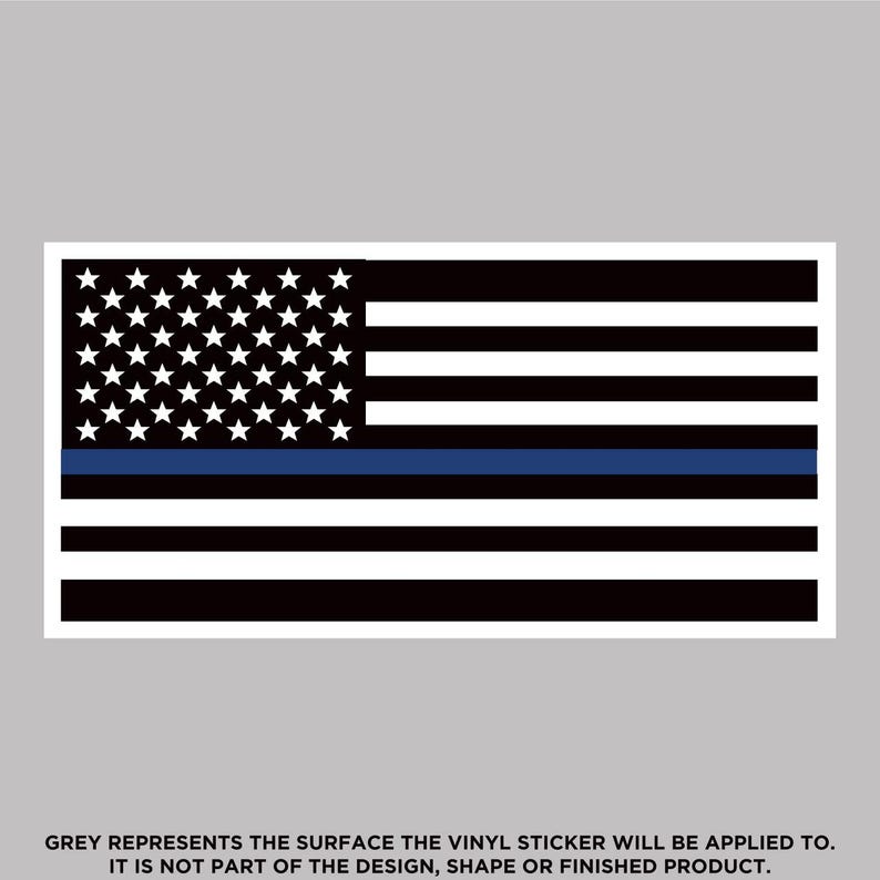 Thin Blue Line American Flag, High Quality Vinyl Stickers - Etsy