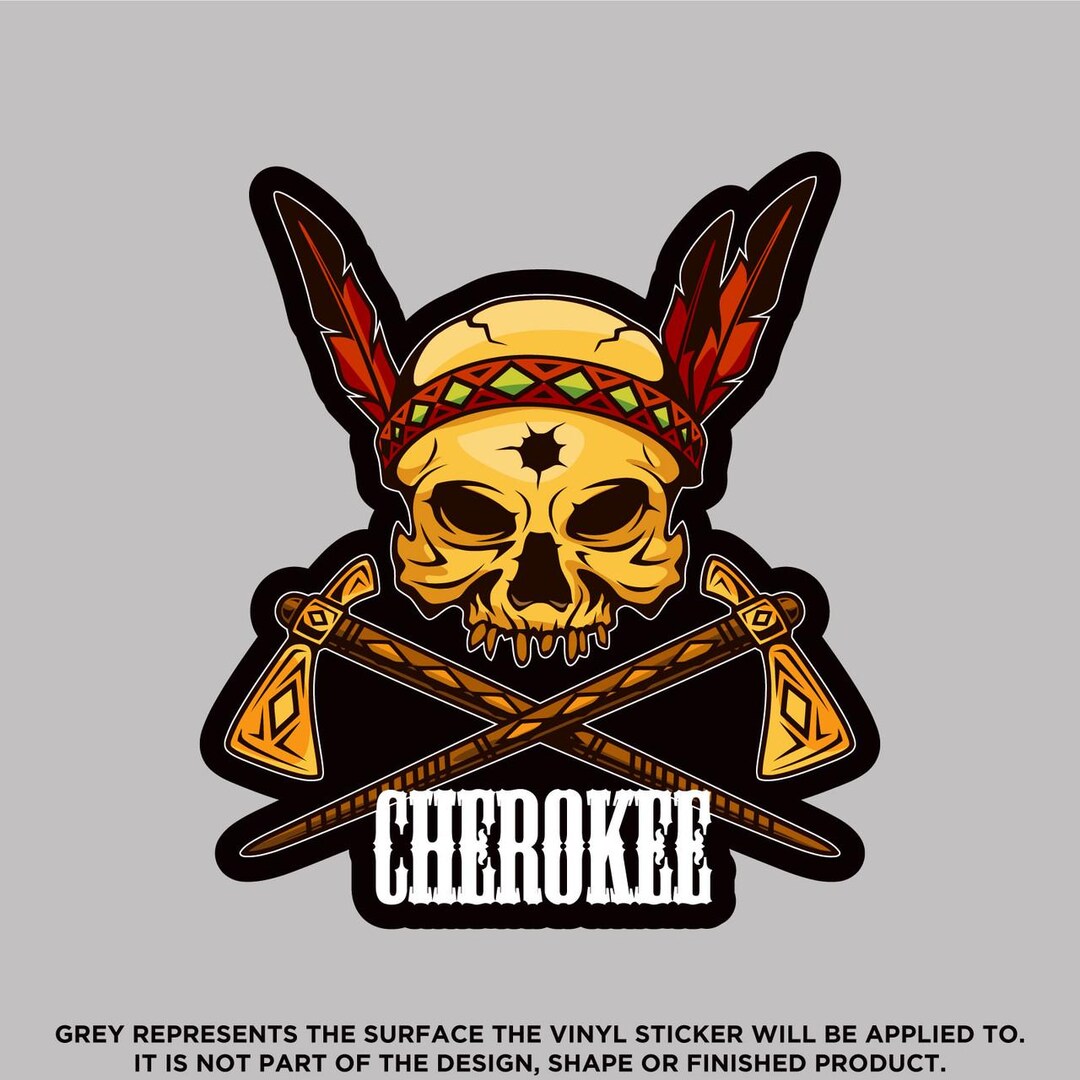 Cherokee Indian Skull, High Quality Vinyl Stickers - Etsy