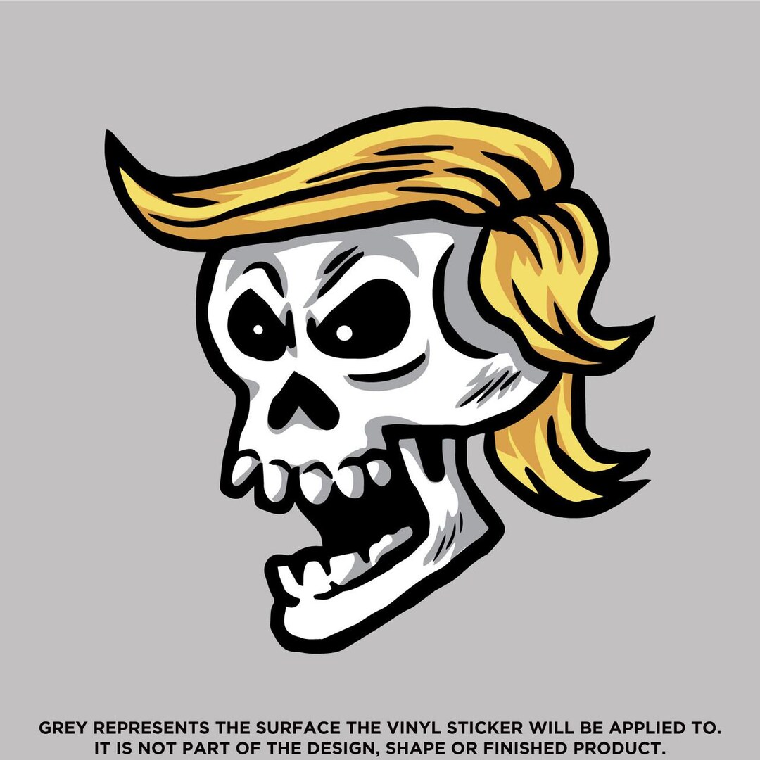 Trump Skull Vinyl Sticker, Waterproof Scratch-proof - Etsy