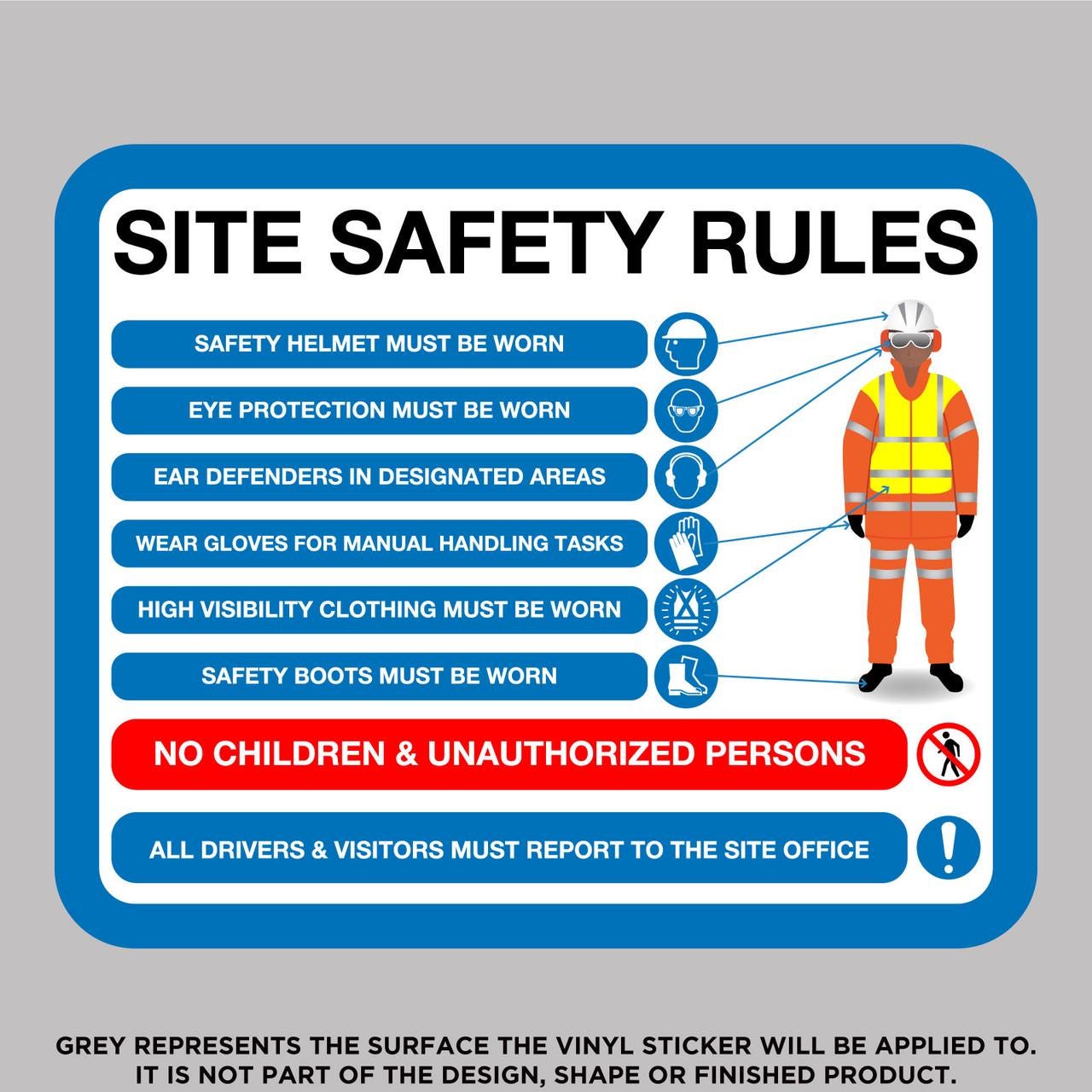 Worksite Safety Rules Vinyl Sticker, High Quality - Etsy