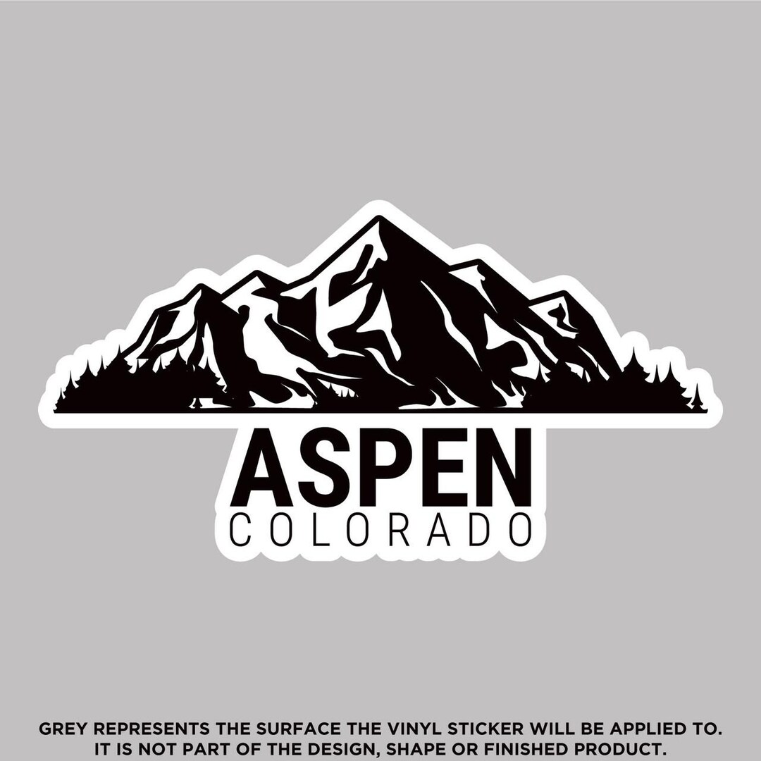 Aspen Colorado With Mountain, High Quality Vinyl Stickers - Etsy