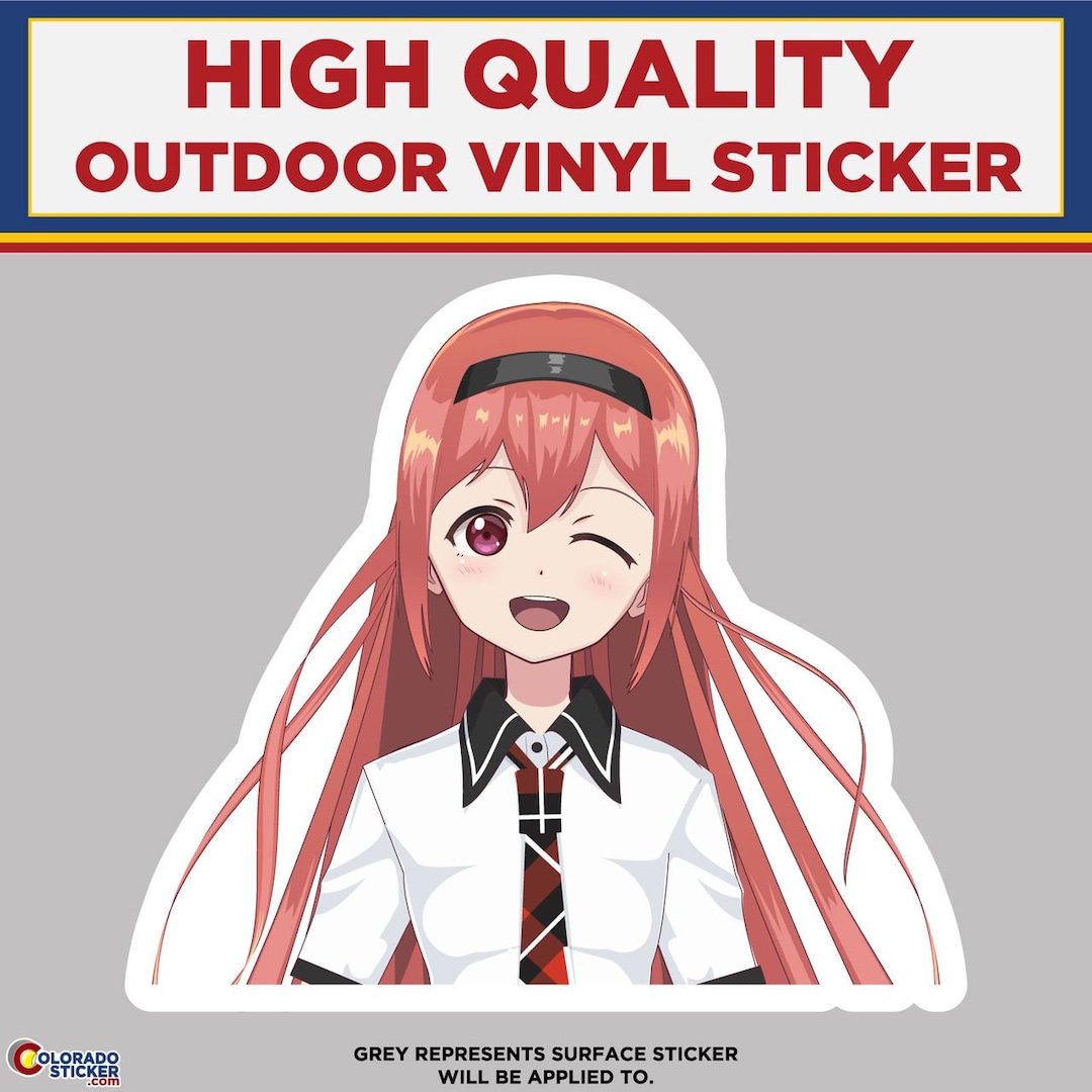 Winking Anime Girl, High Quality Vinyl Sticker Decals - Etsy