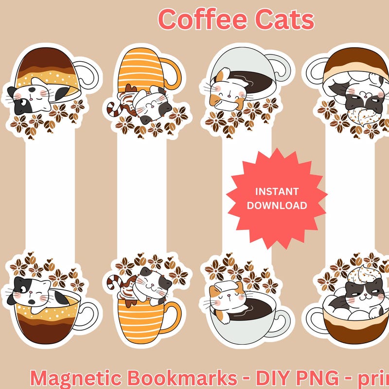 Magnetic Bookmarks Coffee - Etsy